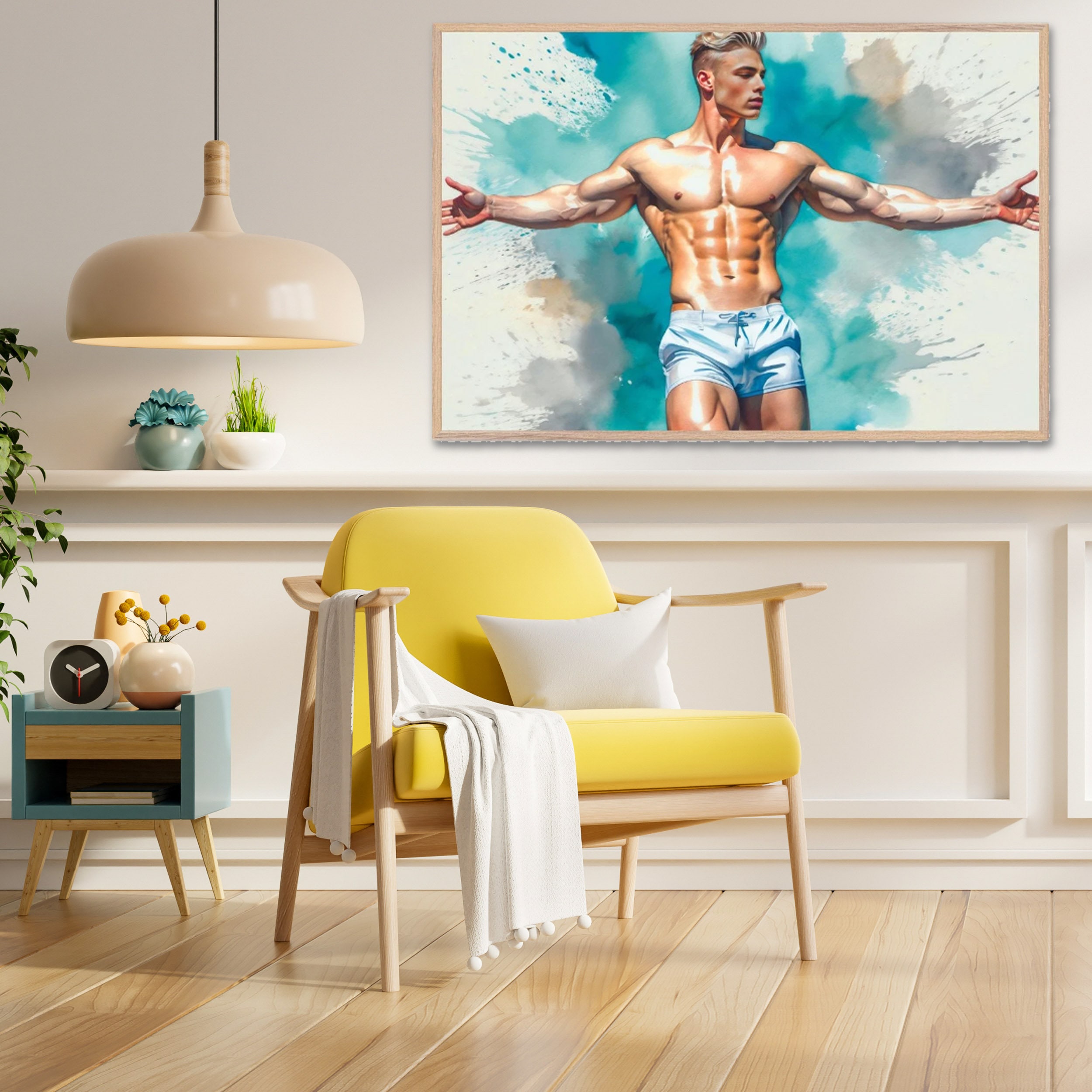 Twins Gay Wall Art Print, Gay Model Jensen Agard Gay Gift Poster and ...