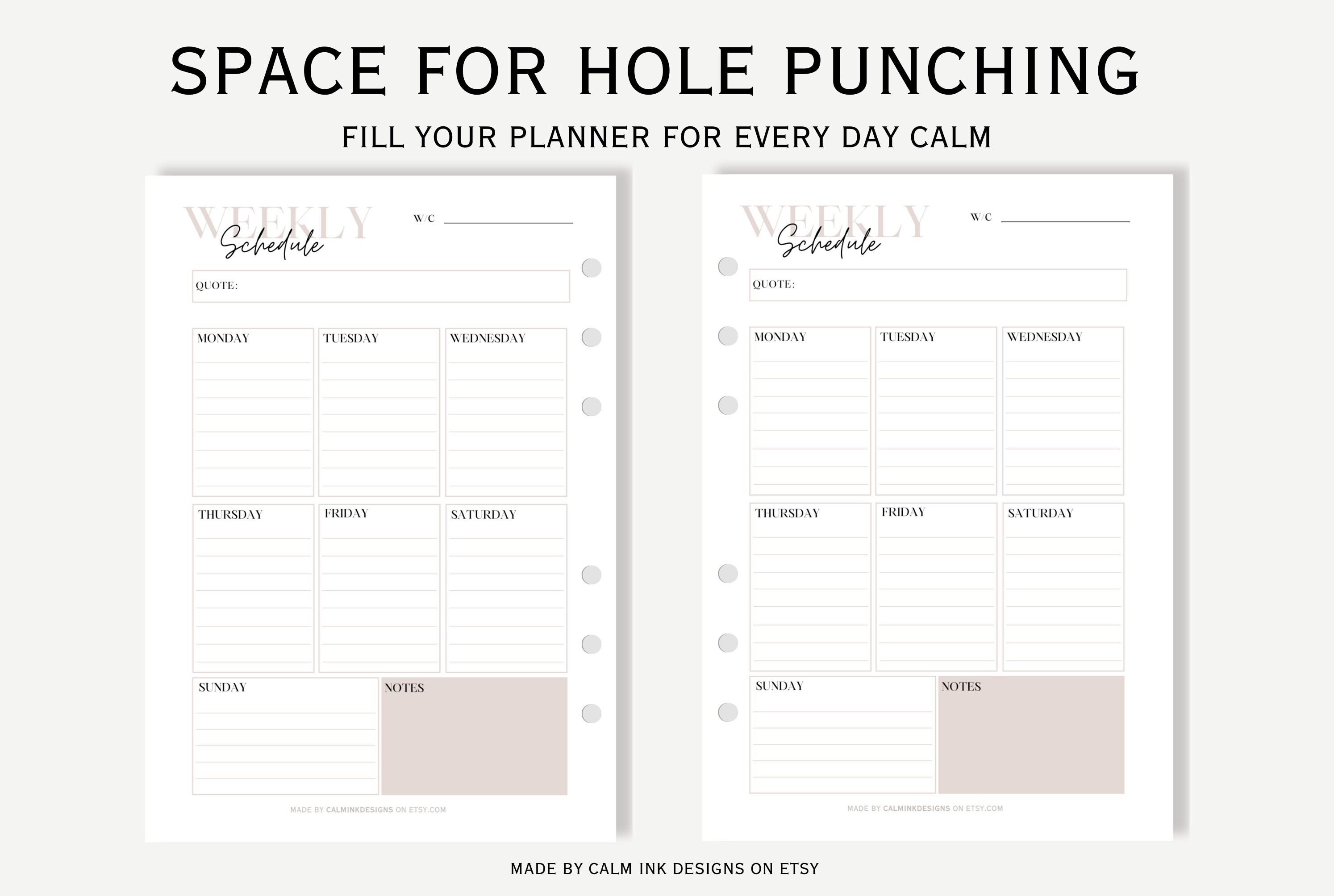 Printable Weekly Planner PDF, Printable Weekly Schedule, Weekly ...