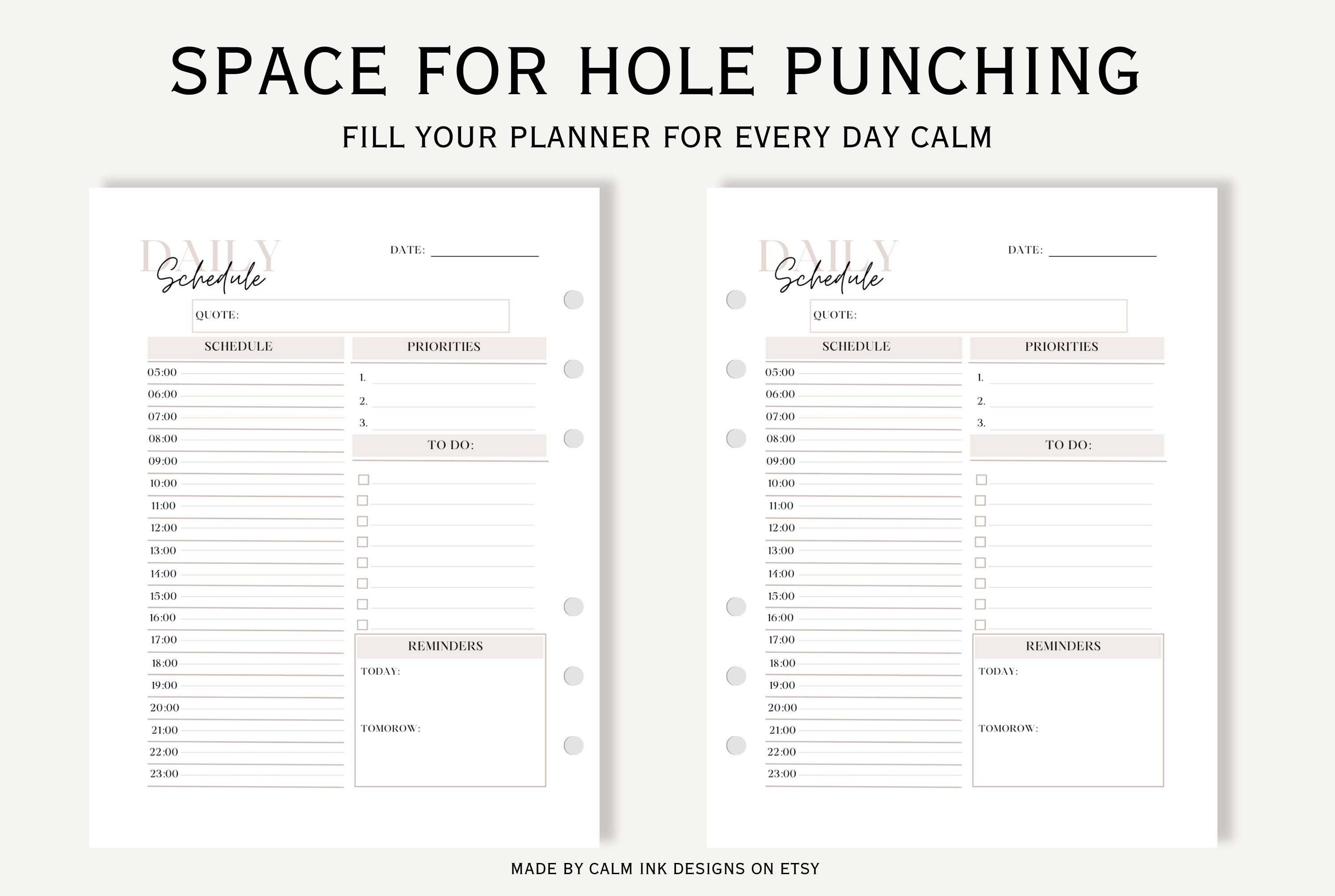 Printable Daily Planner PDF, Printable Daily Hourly Schedule ...