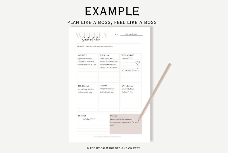 Printable Weekly Planner PDF, Printable Weekly Schedule, Weekly ...