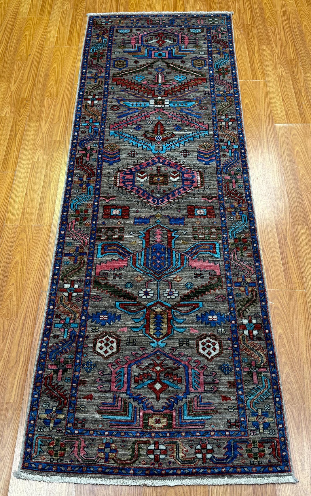 2'8x8'1 Ft Gray Runner Rug - Tribal Afghan Wool Runner Rug - Kitchen ...