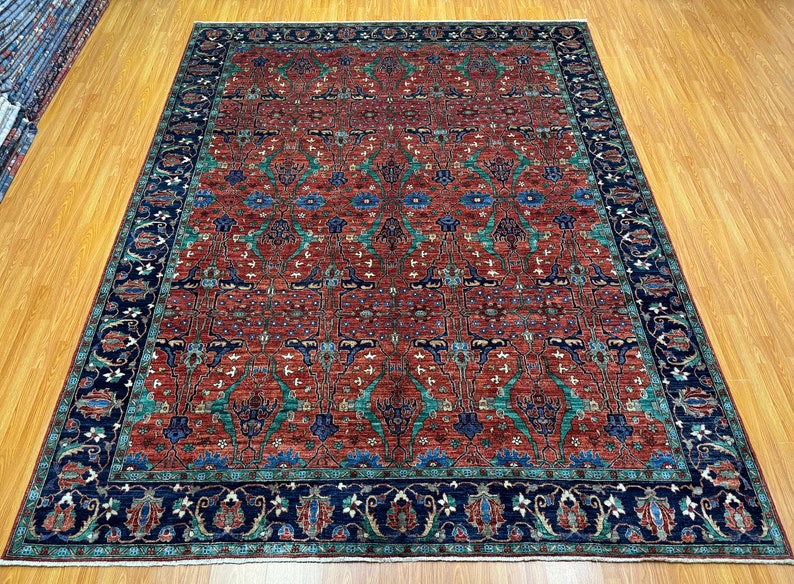 9x12 Bidjar Area Rug - Red Blue Green Hand Knotted Afghan Veg Dyes Wool ...