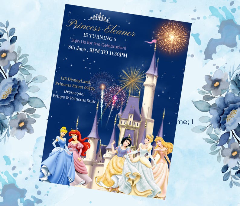 Editable Princess Invitation, Castle Birthday Invitation, Princess ...