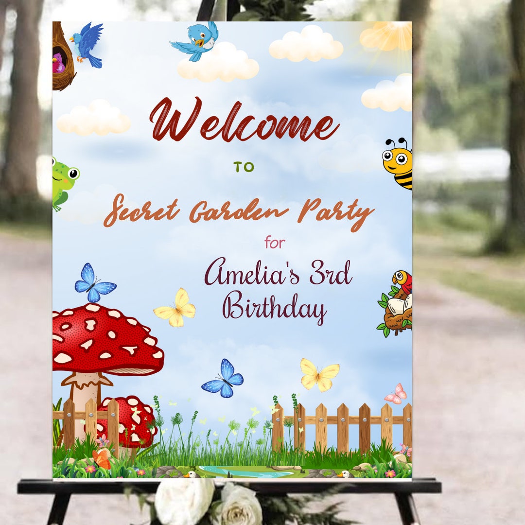 Editable Enchanting Garden Sign , Fairy Tale Garden Sign , Birthday ...