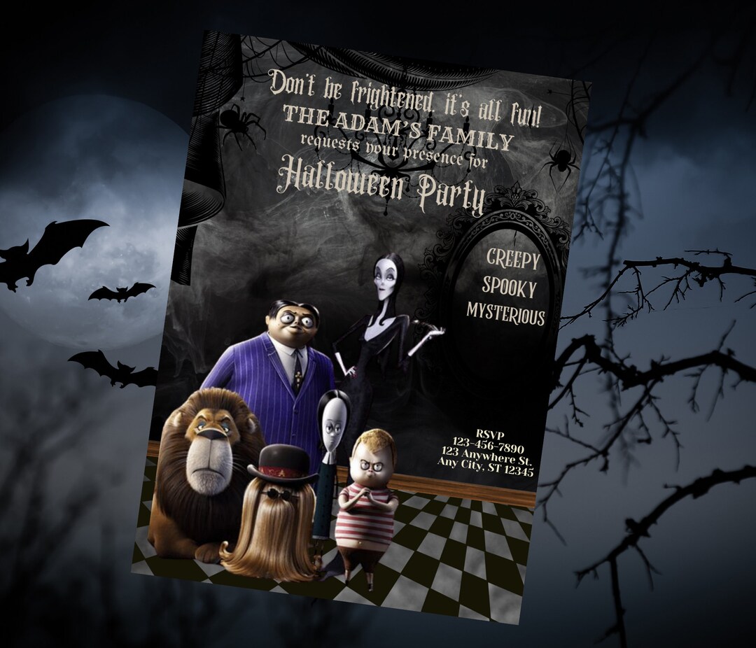 Editable Halloween Invitation, Addams Family Invite, Addams Family ...