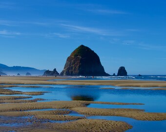 Haystack Rock Art Print - Cannon Beach, Oregon - Haystack Rock Outline ...