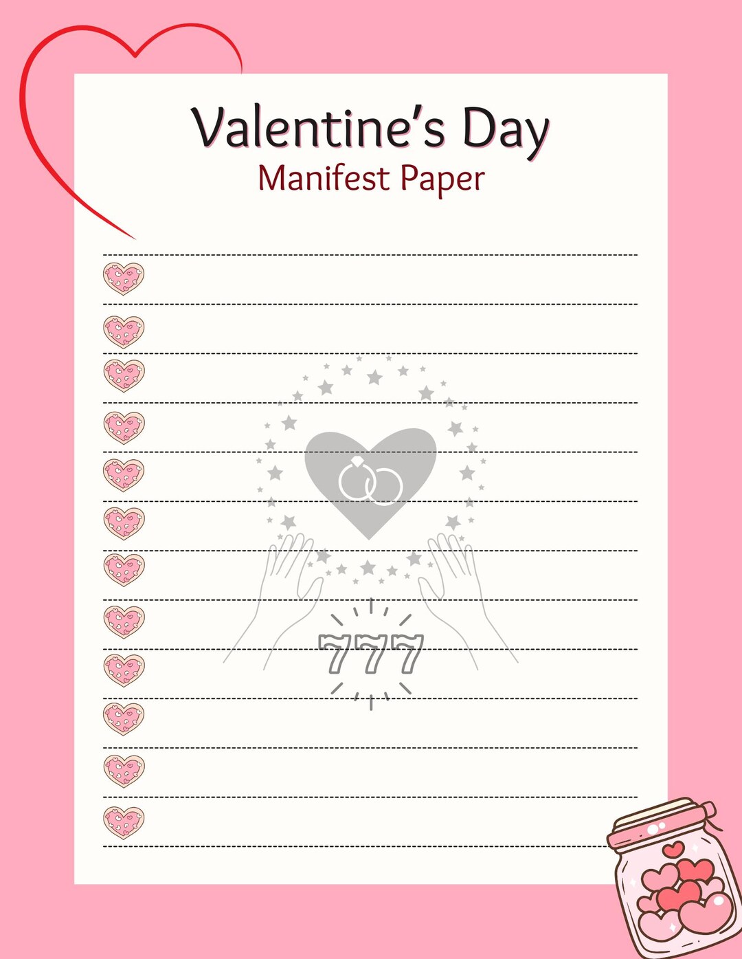 Valentines Day | Love Manifestation Letter, Digital Manifestation Paper ...