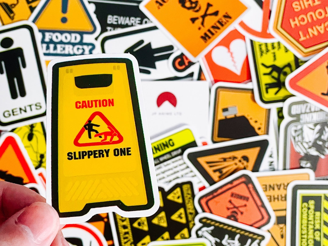 10 Random Caution Sign Danger Sticker Bomb Pack - Etsy