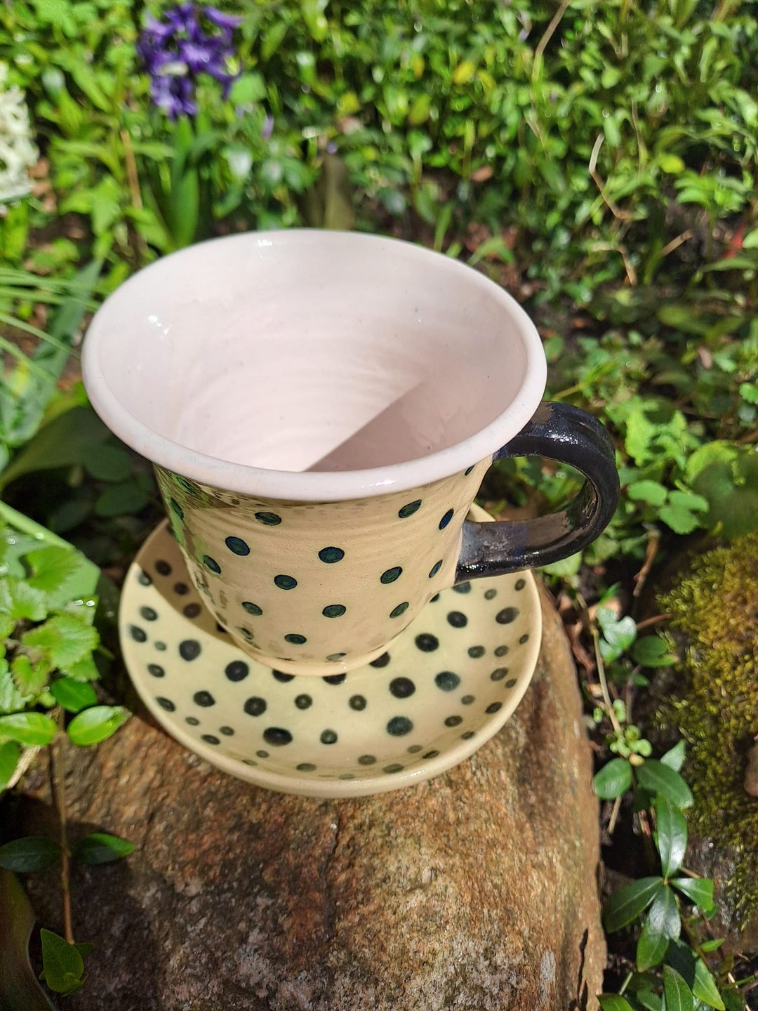 Dotted Tea Cup With Plate - Etsy