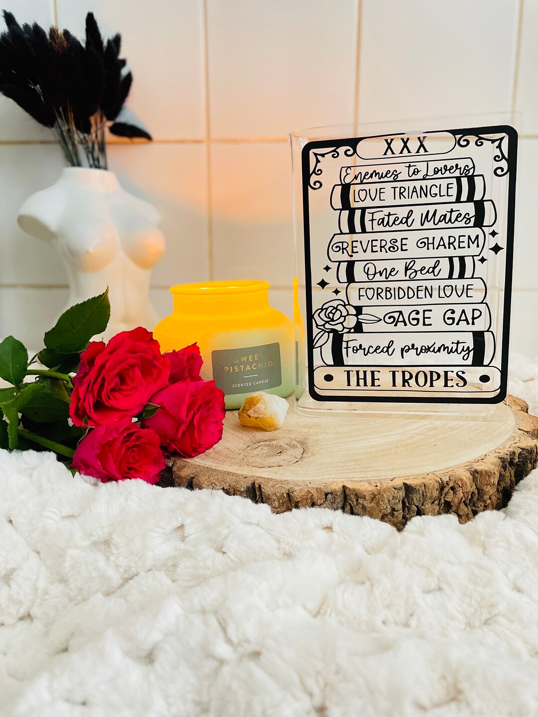 Acrylic Book Vase for Flowers, Tarot Card Book Lover, the Tropes ...