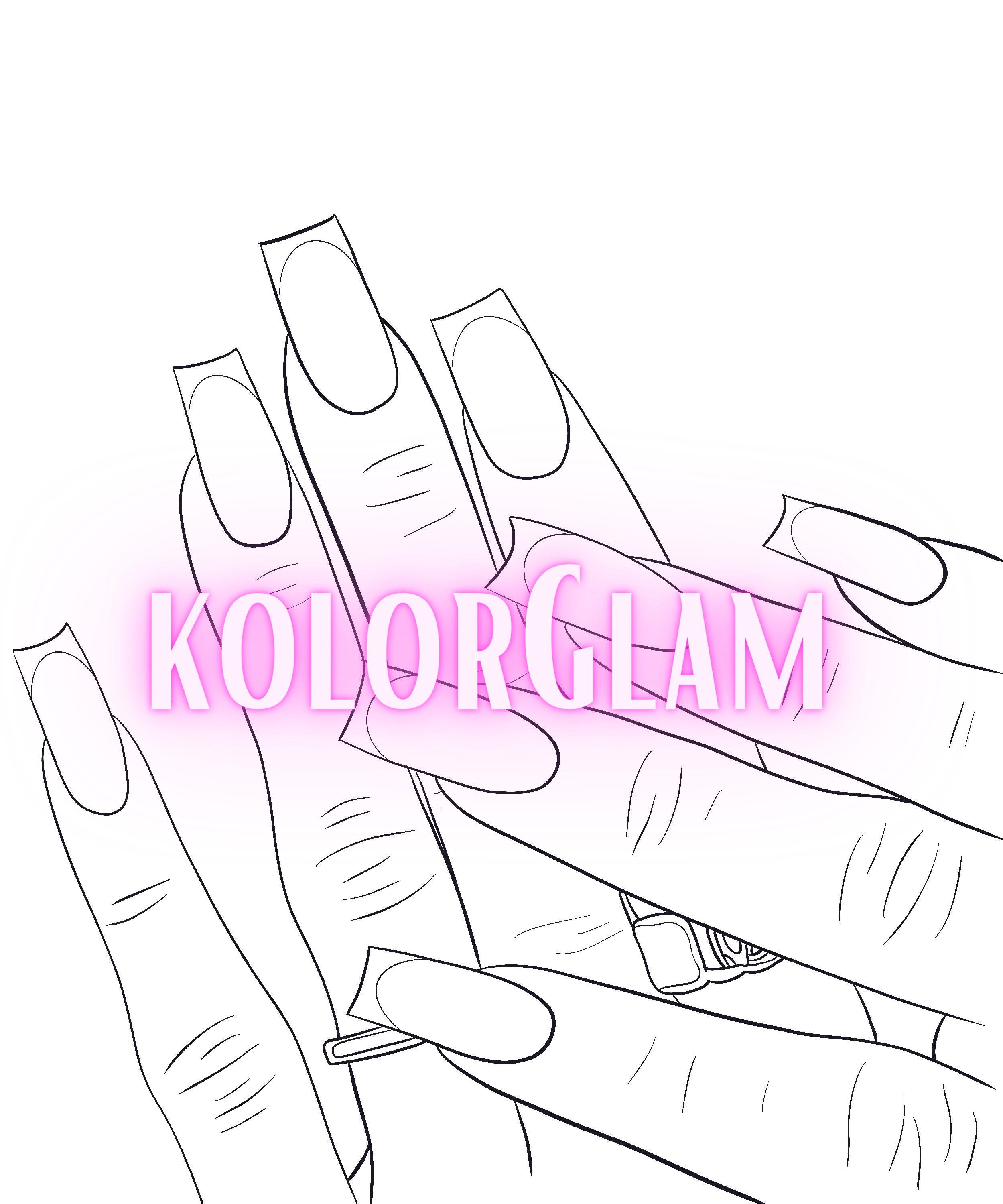 4 Nail Design Coloring Pages - Etsy