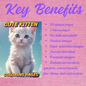 50 Cute Kitten Coloring Pages for Kids and Adults | Grayscale Coloring ...