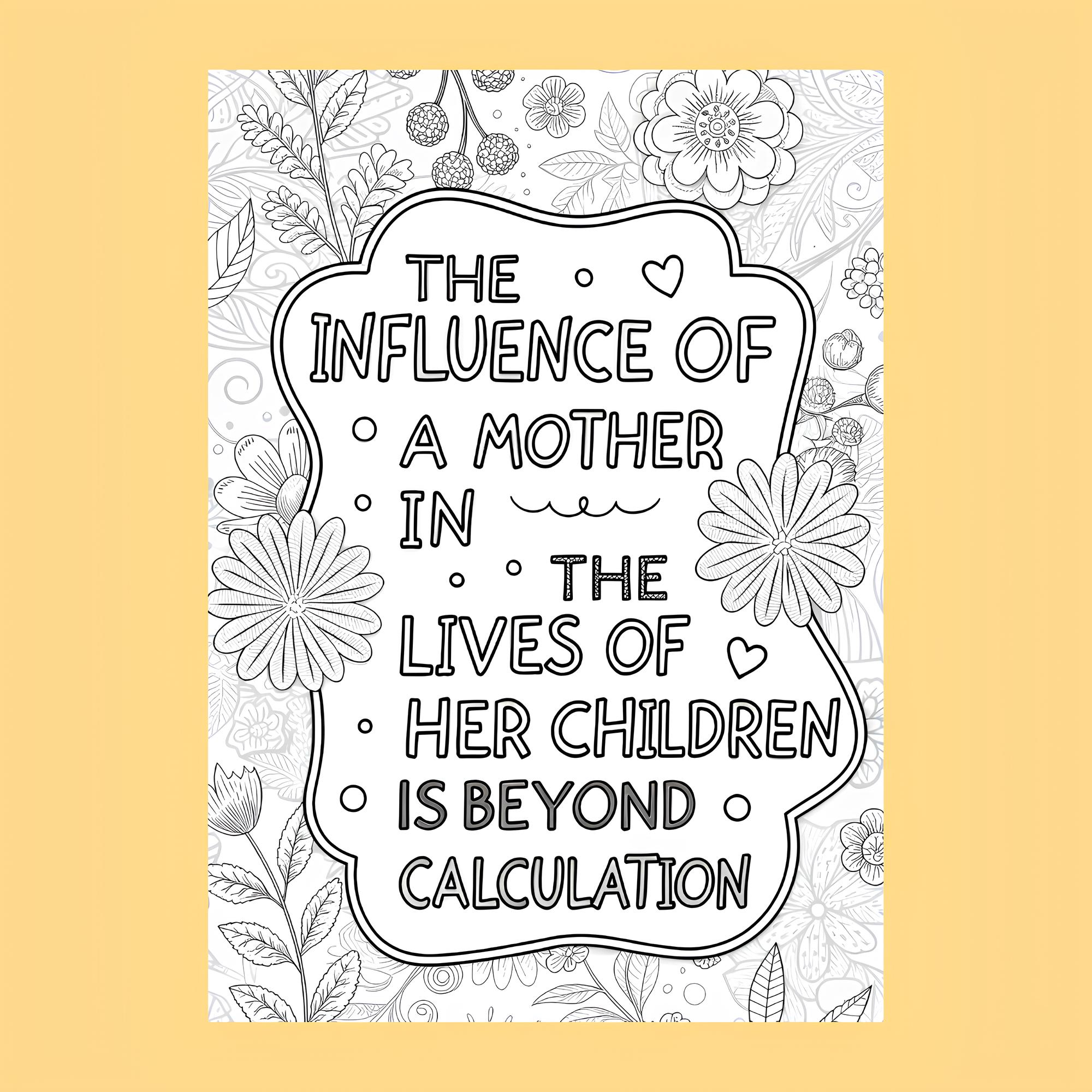50 Mother Quotes Coloring Pages | Mother’s Day Quotes | Mom Quotes ...