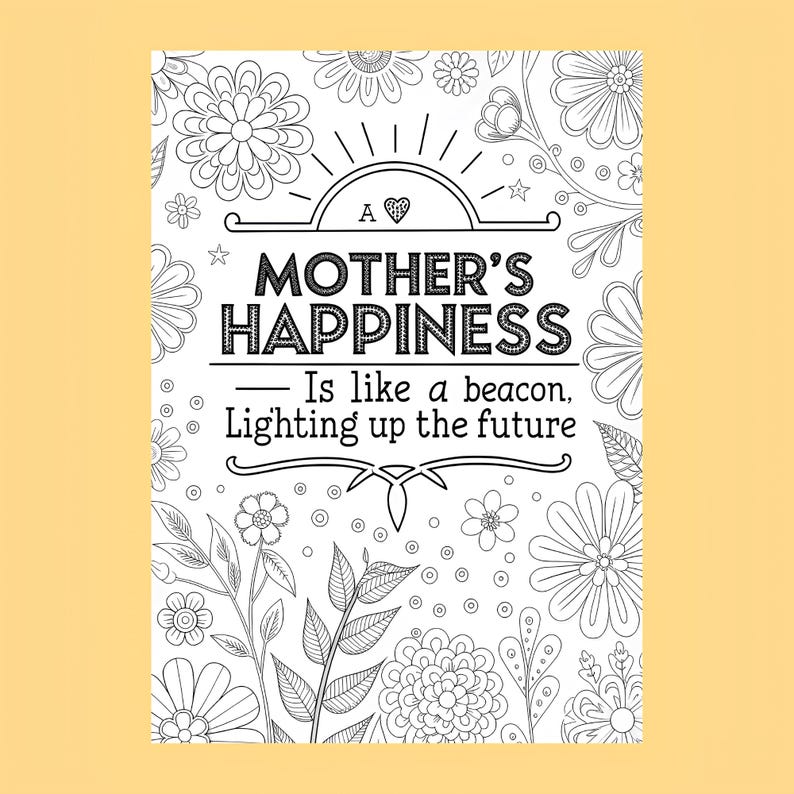 Mother's Day Quotes Coloring Pages: Kids Gift (printable PDF) - Etsy