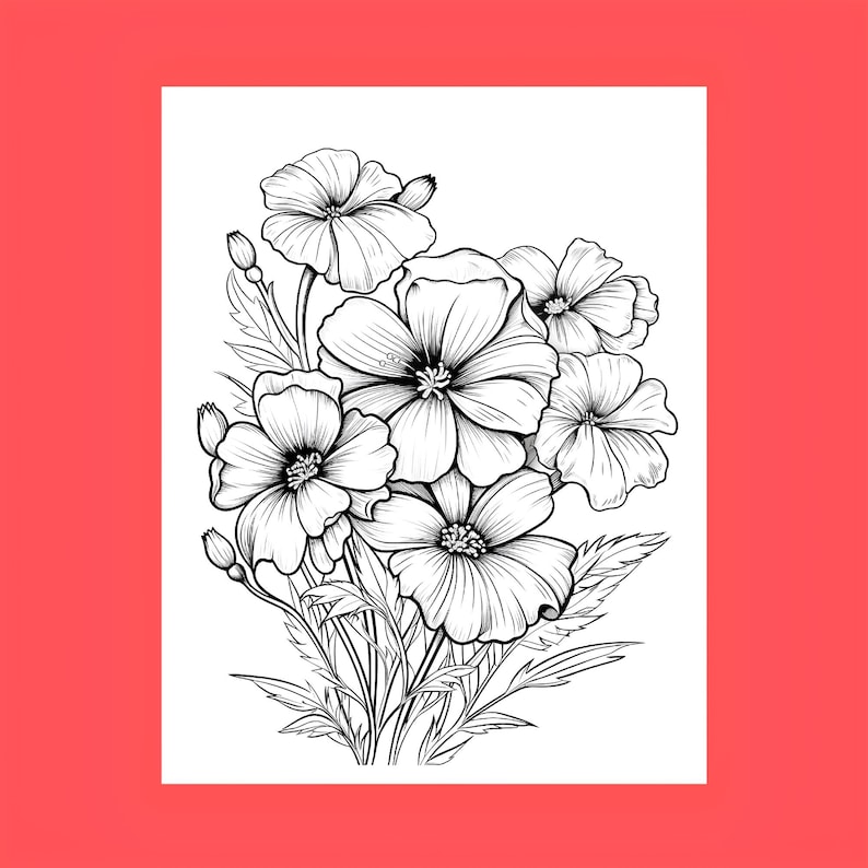 100 Wild Flowers Coloring Pages | Floral Coloring Sheets for Kids and ...