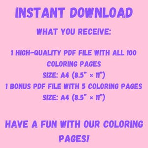 100 Flower Coloring Pages: Botanical Art for Adults & Kids (digital ...