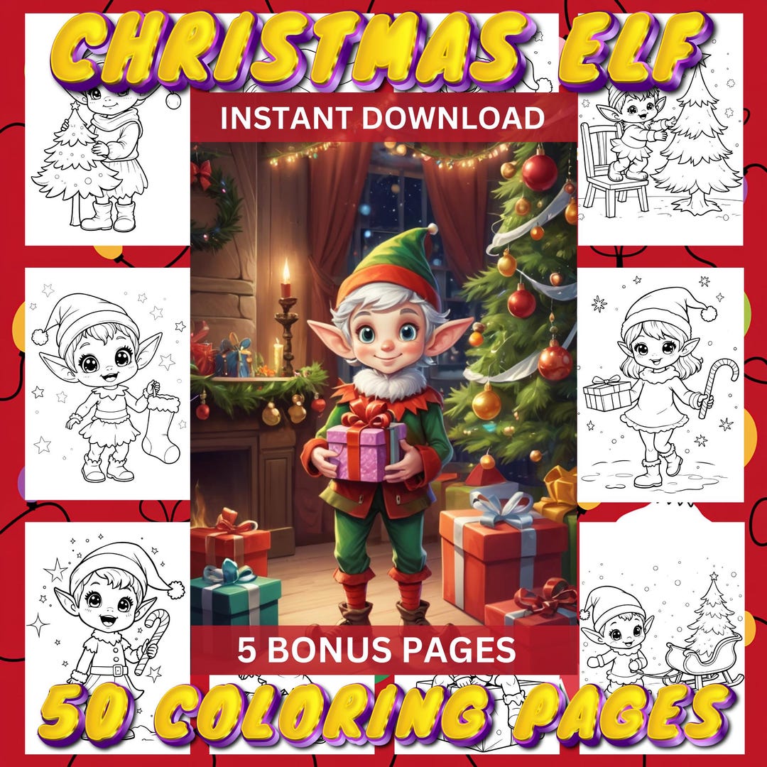 50 Christmas Elf Coloring Pages | Adorable Christmas-themed Elf ...