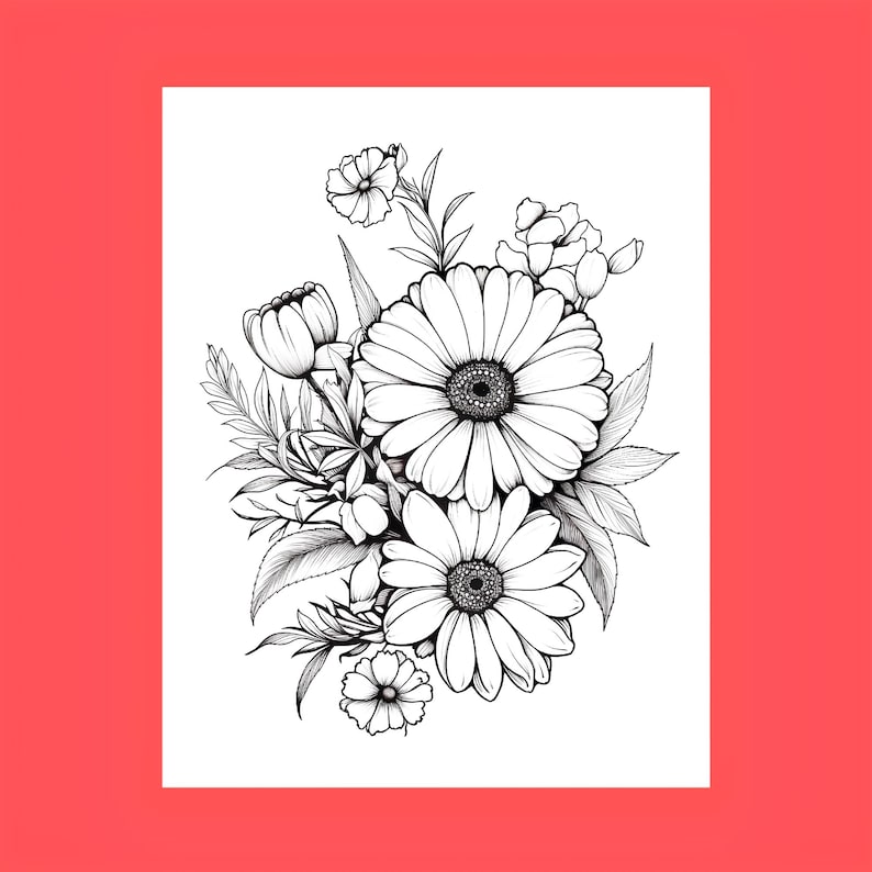 100 Wild Flowers Coloring Pages | Floral Coloring Sheets for Kids and ...