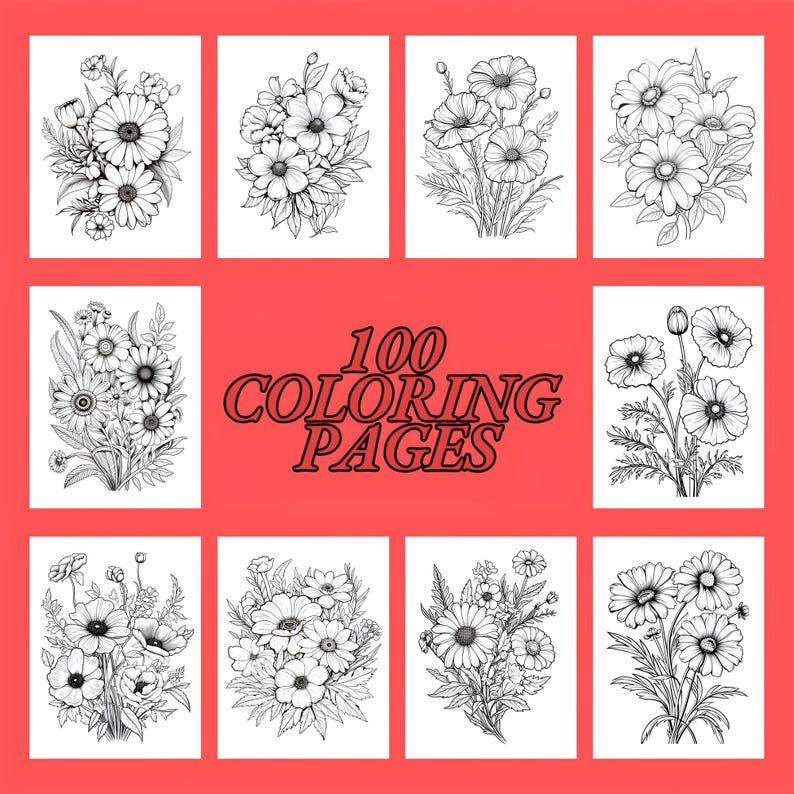 100 Wild Flowers Coloring Pages | Floral Coloring Sheets for Kids and ...