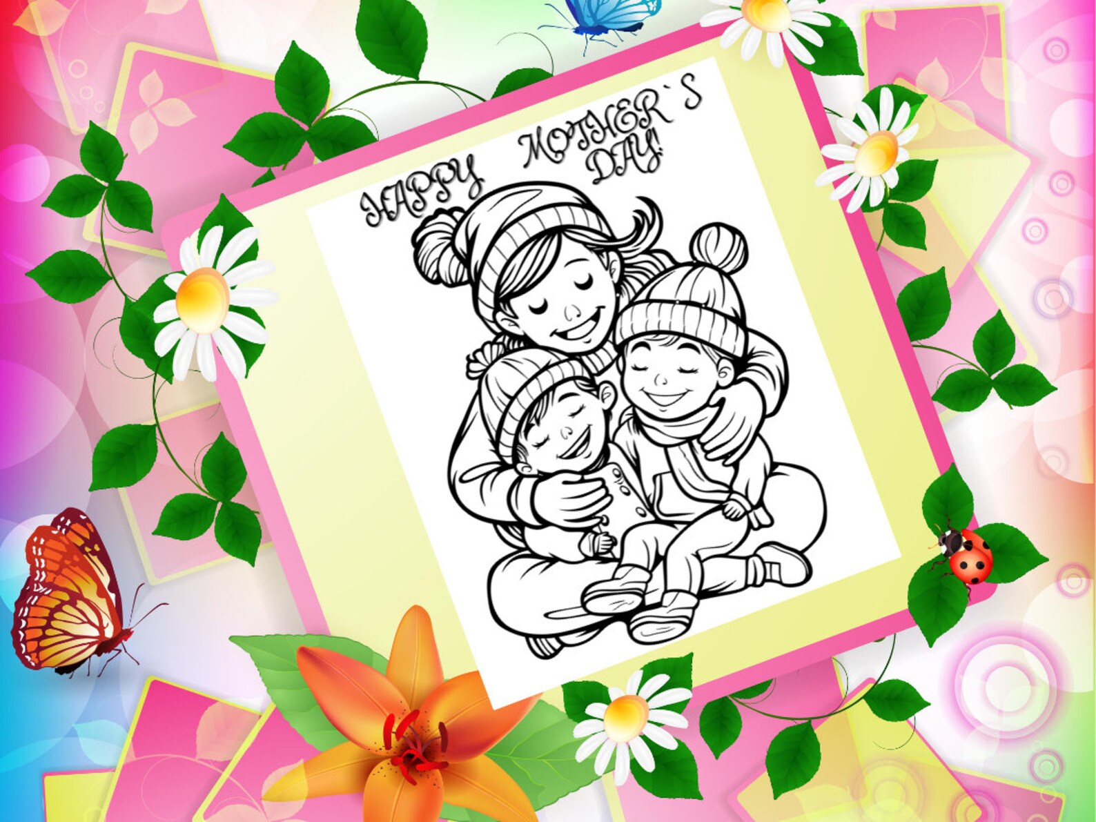 50 Mother's Day Coloring Pages for Kids, Happy Mother's Day Cute ...