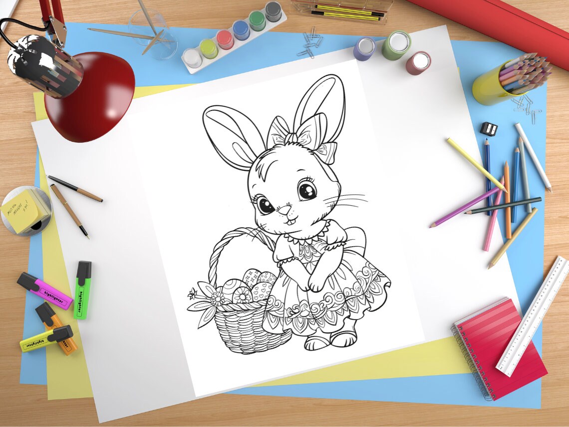 50 Easter Bunny Coloring Pages for Kids, Easter Coloring Pages, Bunny ...