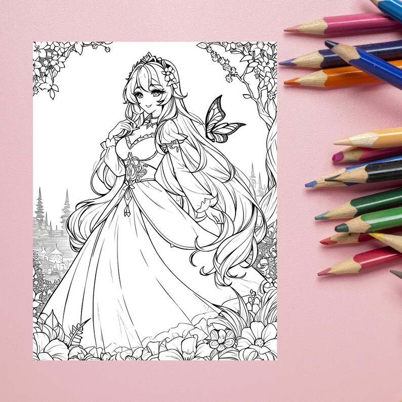 50 Fairy Princess Coloring Pages for Kids and Adults | Enchanting ...