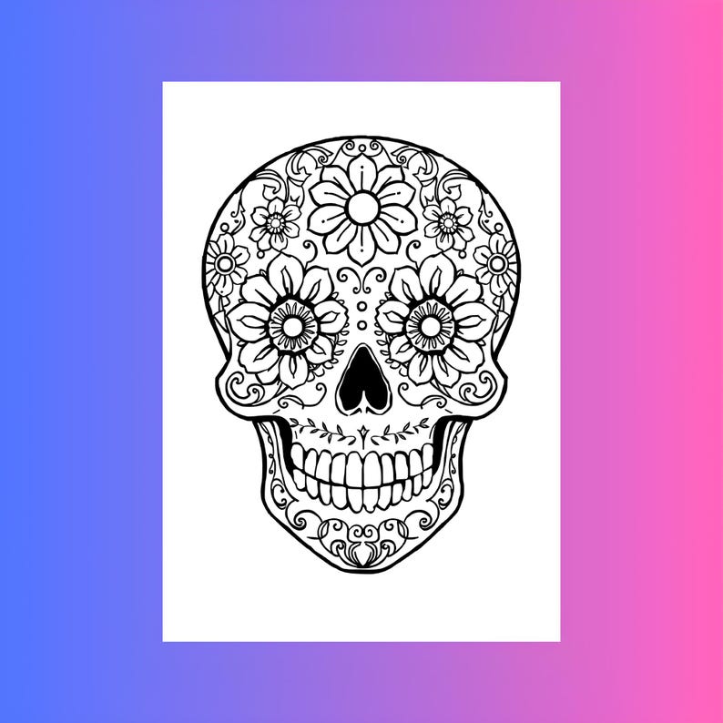 50 Sugar Skull Coloring Pages | Day of the Dead Coloring | Skull ...