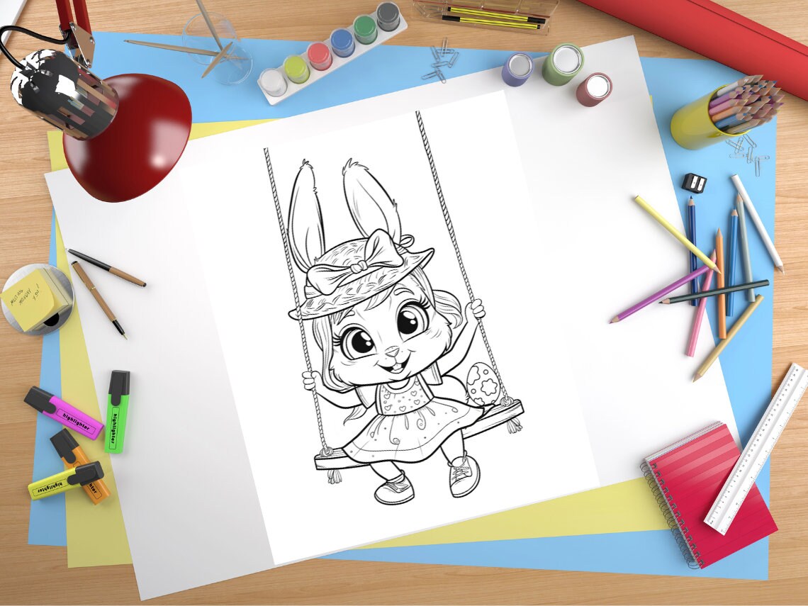 50 Easter Bunny Coloring Pages for Kids, Easter Coloring Pages, Bunny ...