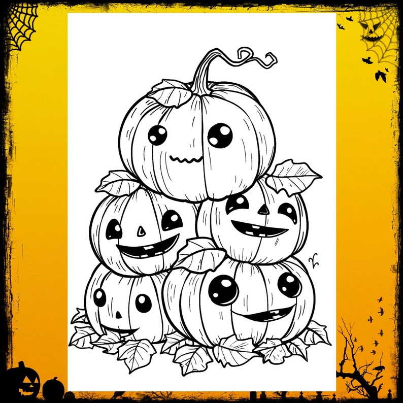 50 Kawaii Halloween Coloring Pages | Cute Halloween Coloring Sheets ...