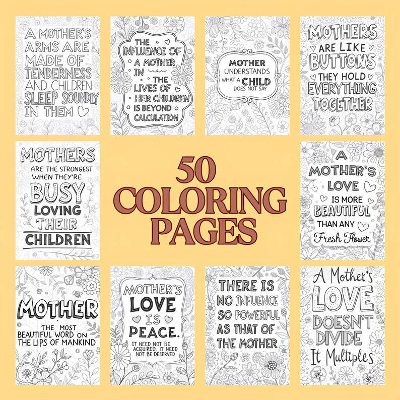 50 Mother Quotes Coloring Pages | Mother’s Day Quotes | Mom Quotes ...