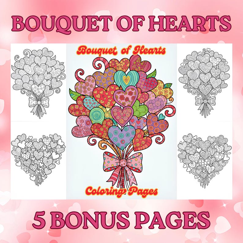 Heart Doodle Coloring Pages - 30 Heart Coloring Sheets for Kids and ...