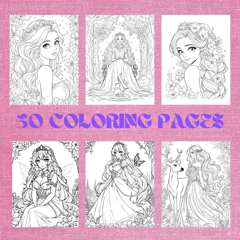 50 Fairy Princess Coloring Pages for Kids and Adults | Enchanting ...