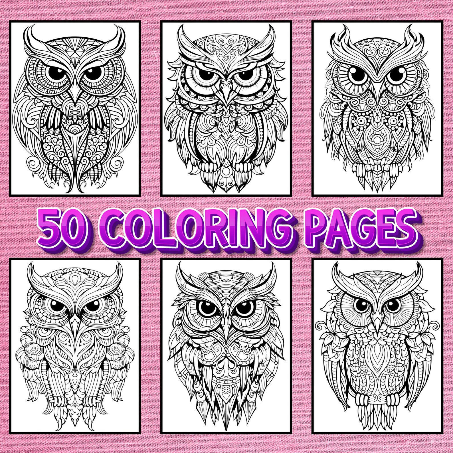 Owl Mandala Coloring Pages: 50 Printable Designs for Relaxation (PDF ...