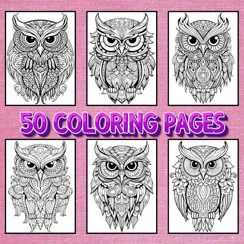 Owl Mandala Coloring Pages: 50 Printable Designs for Relaxation (PDF ...