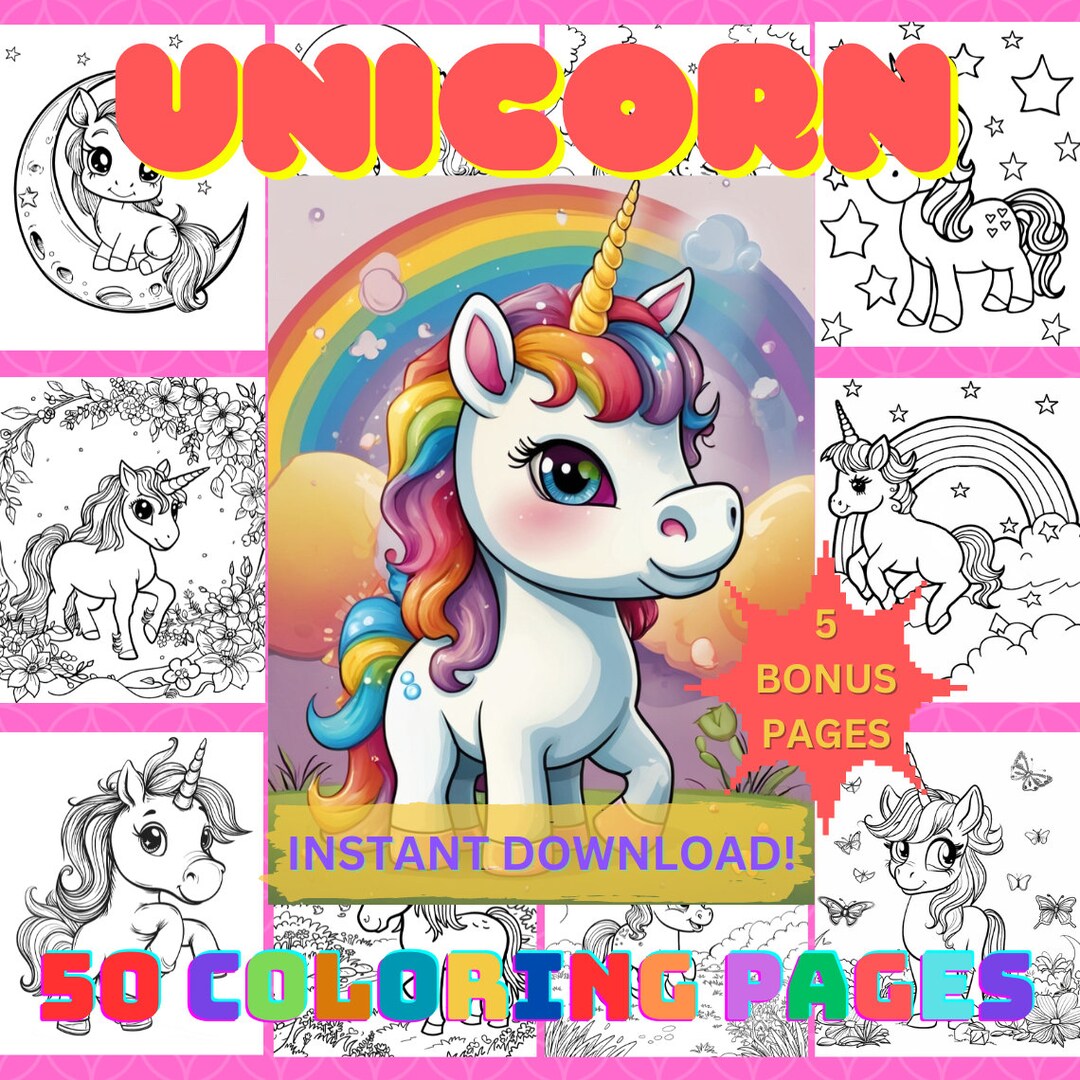 50 Unicorn Coloring Pages for Kids | Cute Coloring Sheets | Unicorn ...