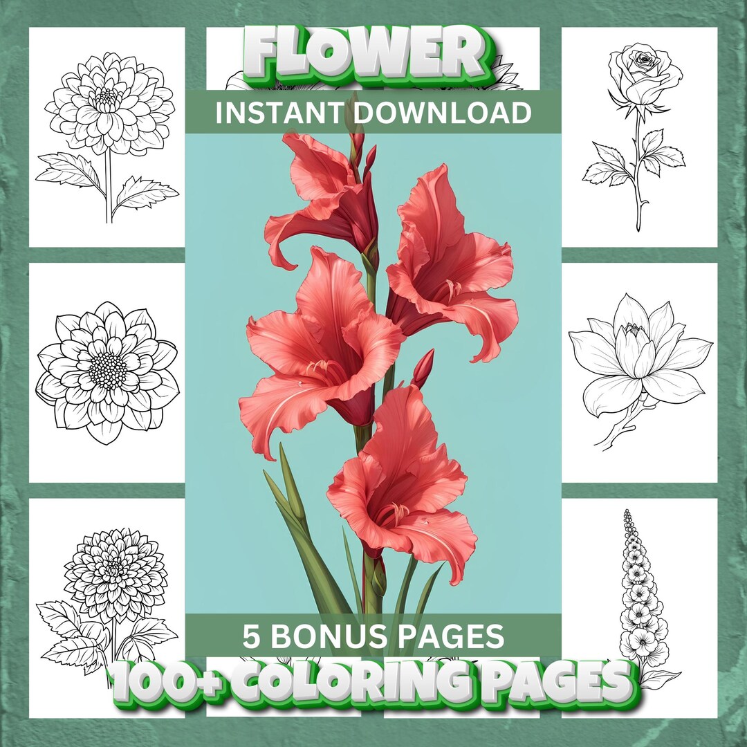 100 Flower Coloring Pages | Floral Coloring Sheets for Kids and Adults ...