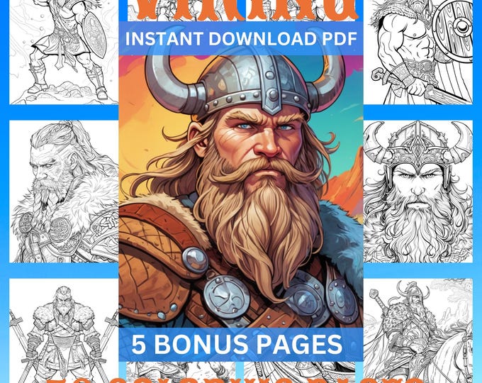 Viking Helmet Paper Crown Coloring Printable Kid Craft Birthday Party ...