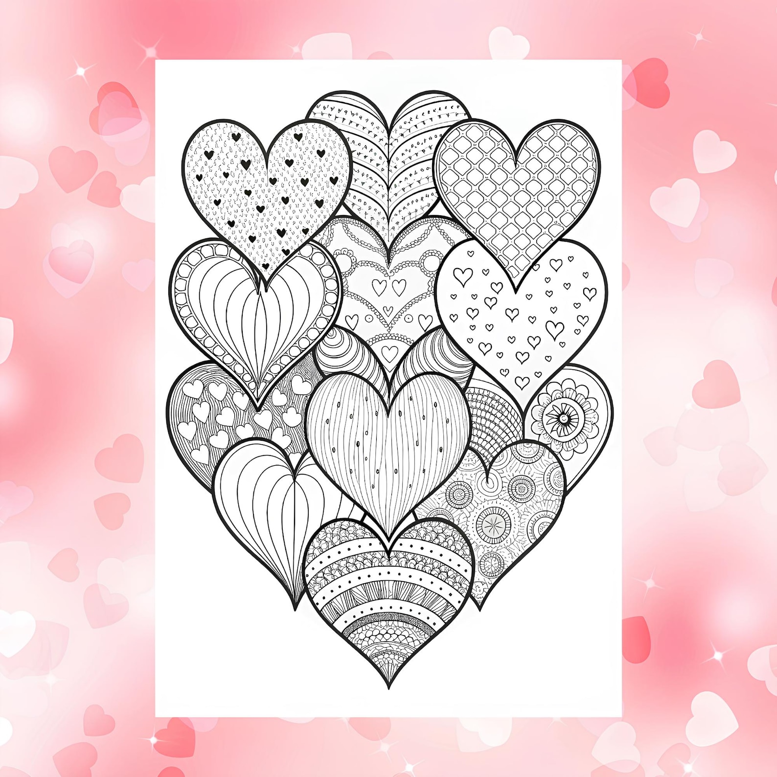Heart Doodle Coloring Pages - 30 Heart Coloring Sheets for Kids and ...