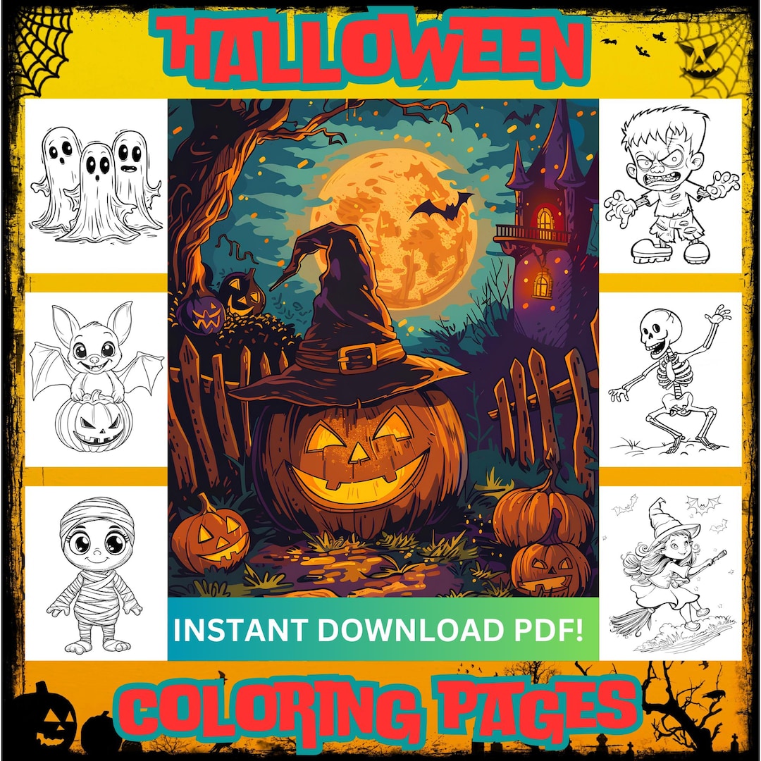 50 Halloween Coloring Pages for Kids | Fascinating Halloween Coloring ...