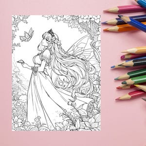 50 Fairy Princess Coloring Pages for Kids and Adults | Enchanting ...