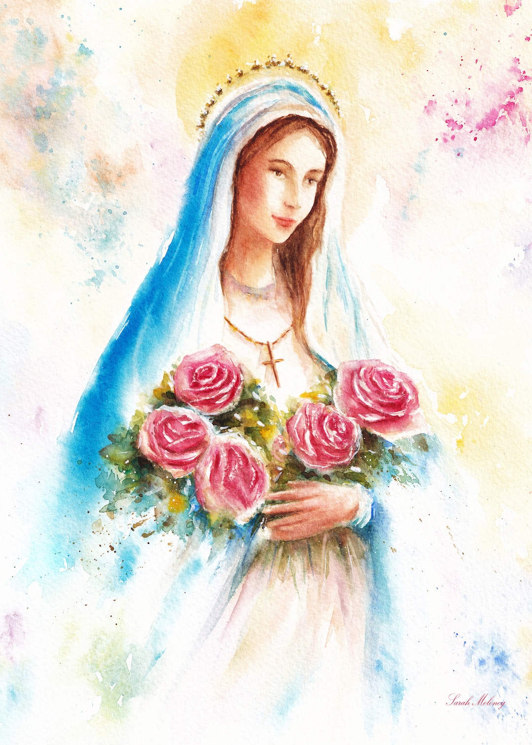 Holy Mary Art Blessed Virgin Small Wall Art Gift Catholic Home Decor - Etsy