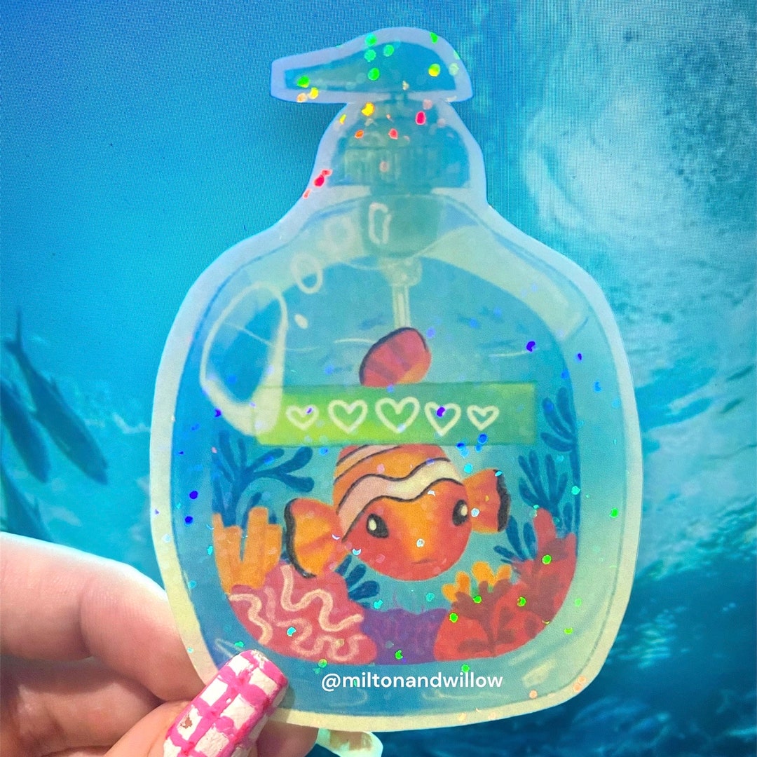 Clownfish Aquarium Soap- Frutiger Aero Holographic Sticker - Etsy