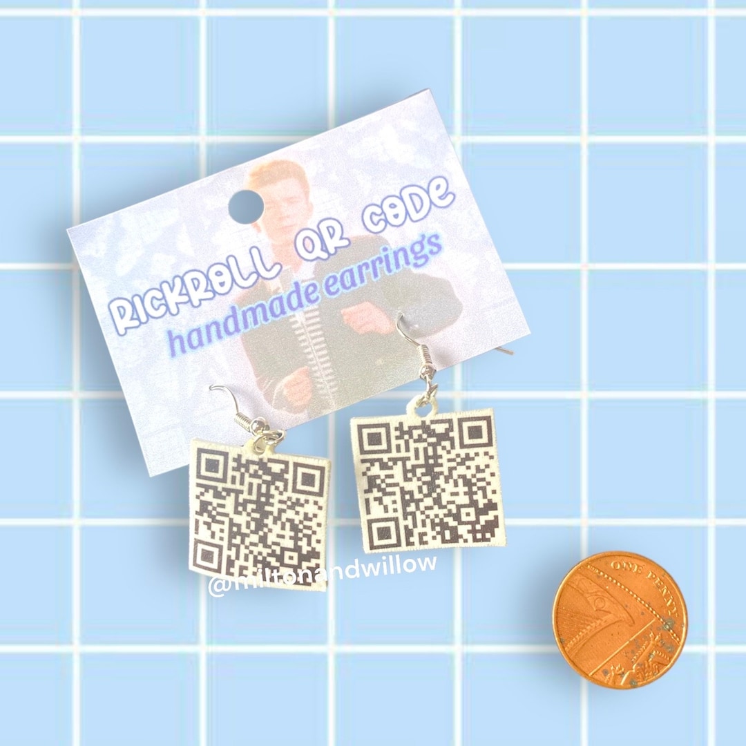 Rickroll QR Code Meme Handmade Plastic Earrings - Etsy