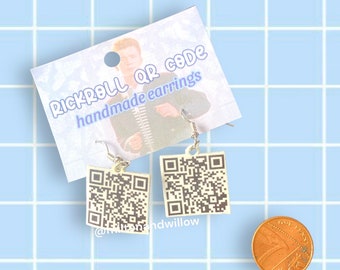 Rickroll QR Code Dangle Earrings | Gen Z Funny Creative Meme Jewelry ...