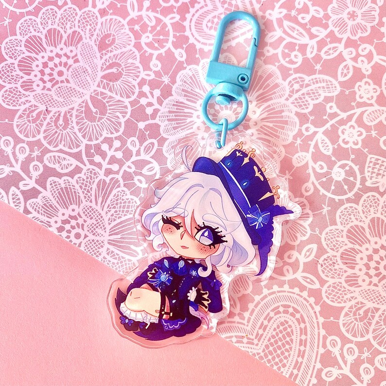Furina Genshin Impact Keychain - Kawaii Double Sided Acrylic Keychain ...