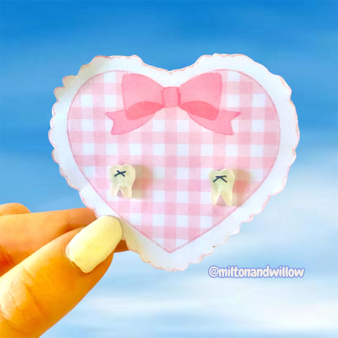 Tooth Stud Earrings: Hand-painted - Etsy