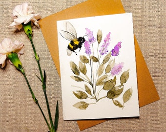 Original Hand Painted NOT A PRINT Watercolor Floral Card All Occasion ...