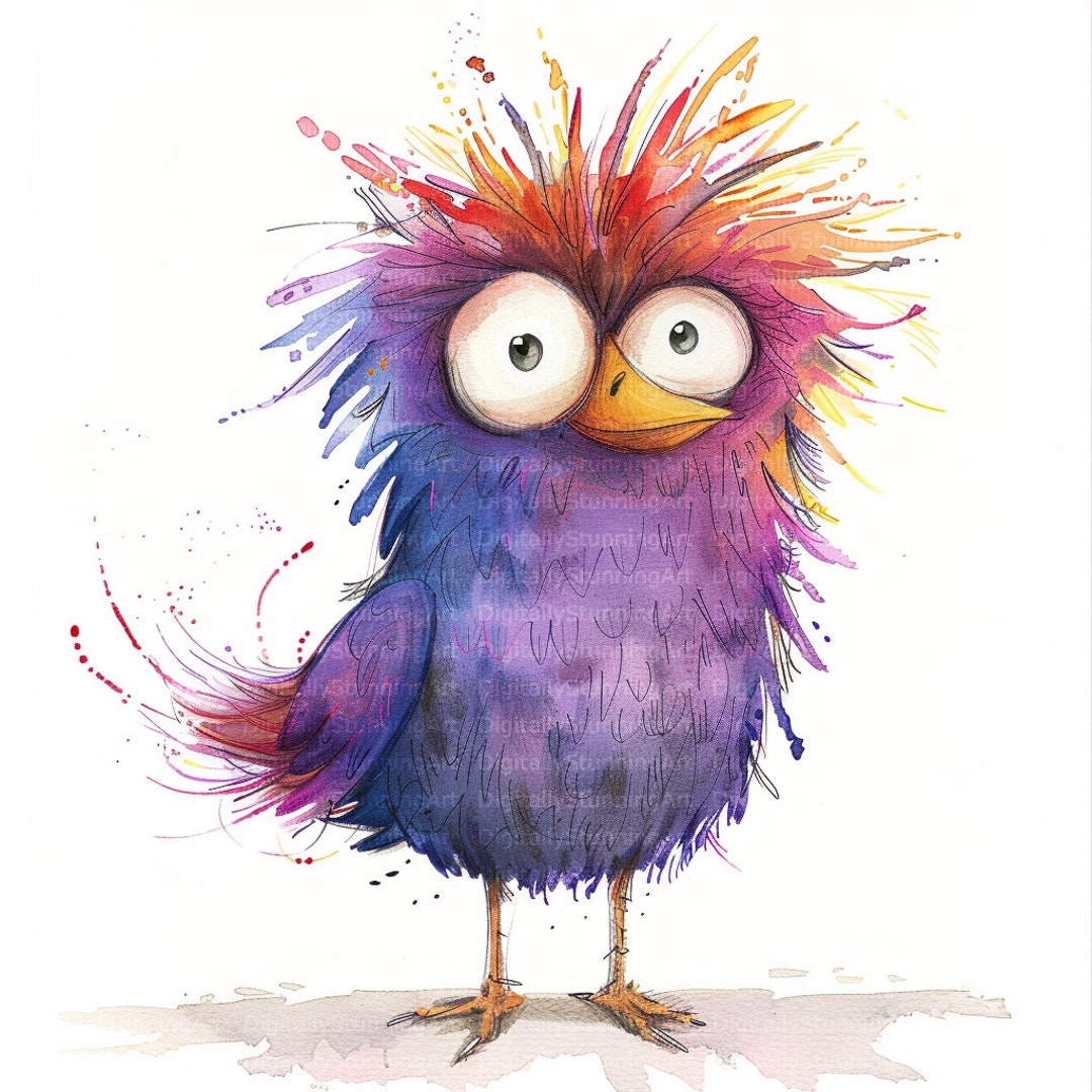 Whimsical Watercolor Bird Clipart, Commercial Use (digital Download) - Etsy