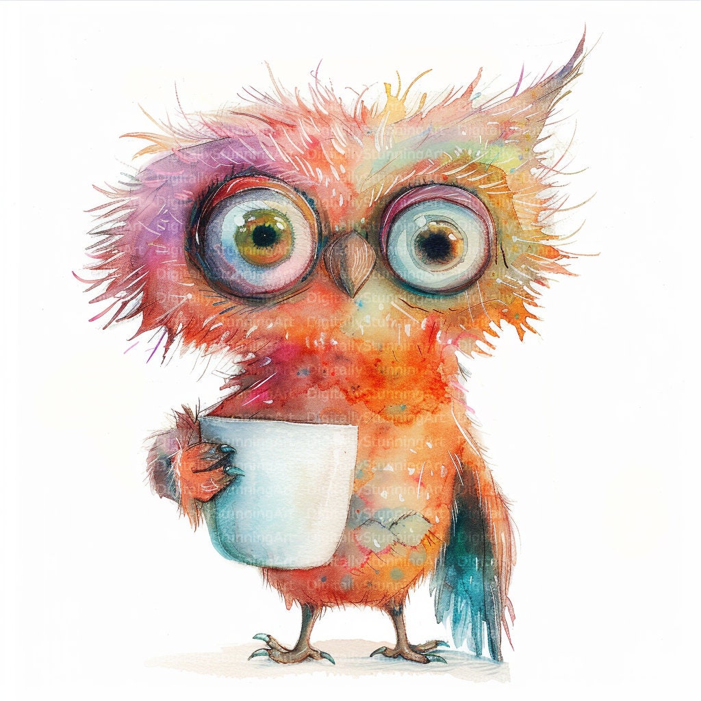 15 Whimsical Birds Watercolor Clipart, Digital Clipart, Commercial Use ...