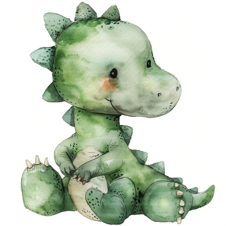Watercolor Baby Dinosaur Clipart, Nursery Art (digital Download) - Etsy